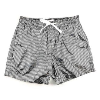 Generic HUIWDP Beach Board Homme Short de Bain Hommes Maillots de Bain Argent Brillant Surf Trunks Boxers Faux Cuir Beachwear Gymwear, noir/argent&eacute;., XXL