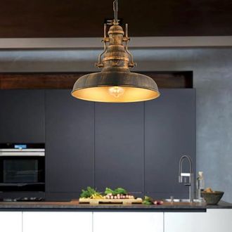 Opviq Vintage Metal Chandelier, Adjustable Height 38-138 cm, &Oslash;33 cm, E27 Socket Max 40W, Elegant Design for Home & Dining Spaces, IP20 Rated