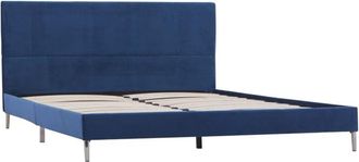 vidaXL Cadre de lit sans matelas bleu tissu 160x200 cm vidaXL