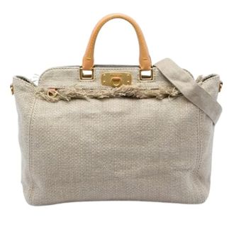 Prada Pre-owned Raffia Satchel - Femme - Pre-owned - Beige - Taille: ONE Size