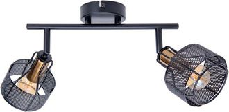 N&auml;ve Plafonnier plafonnier lampe de salon m&eacute;tal noir L 32 cm 2 lampes