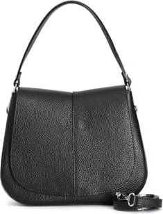 Caf&egrave;noir Sac Bandouli&egrave;re &Agrave; Rabat Effet Matelass&eacute; Avec Logo M&eacute;tallique Et Bandouli&egrave;re Cha&icirc;ne., Pour Femme, Couleur Noir, Taille Taille Unique