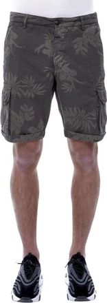 40weft 40Weft, Homme, Shorts, Vert, Taille: 3XL Shorts Cargo en Lin avec Imprimé Feuilles