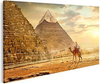 Islandburner Tableau sur Toile Pyramides de chameaux D&eacute;sert Non &eacute;gyptien Cadre Affiche Poster Murale Tableaux