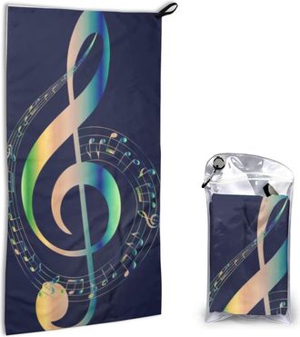 Ahdyr 16 x 31,5 Zoll schnell trocknendes Handtuch, Musiksymbole, Mikrofaser-Strandtücher für Erwachsene, für Reisen, Schwimmen, Pool, Yoga, Camping, Decke, 