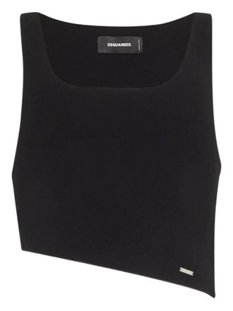 Dsquared2 haut crop à design asymétrique - Noir