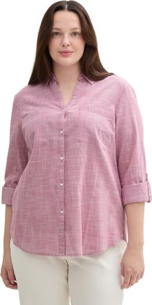 Tom Tailor Damen Plussize Hemdbluse mit Brusttaschen, 16348 - Pink Velvet, 54