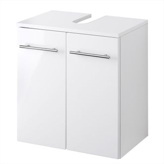 Casa home24 Waschbeckenunterschrank 50 x 53 x 34cm Weiß/Hochglanz Weiß