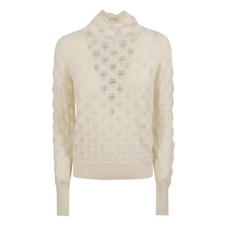 Ermanno Scervino Pullover mit hohem Kragen - - Knitwear - Damen - Wei&szlig; - M