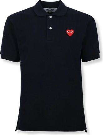 Comme Des Gar&ccedil;ons Homme, Tops, Bleu, Taille: XL Polo &agrave; &Eacute;cusson Coeur