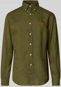 Polo Ralph Lauren Slim Fit Leinenhemd mit Logo-Stitching