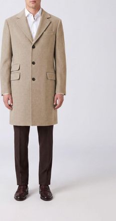 Brunello Cucinelli Manteau droit en pur cachemire avec revers classiques