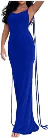 Generico &Eacute;l&eacute;gante robe de soir&eacute;e pour femme avec bretelles fines dos d&eacute;couvert avec dos d&eacute;couvert pour les f&ecirc;tes formelles maxi robes moulantes robe de soir&eacute;e 