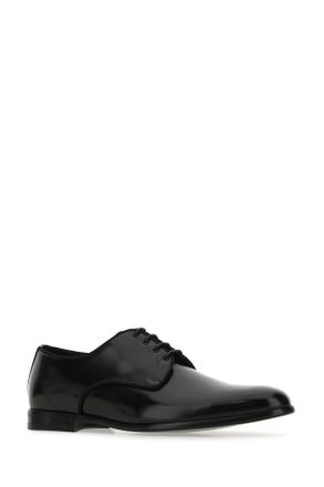 Dolce & Gabbana Mens Black Leather Lace-Up Shoes 80999 Scarpe Stringate