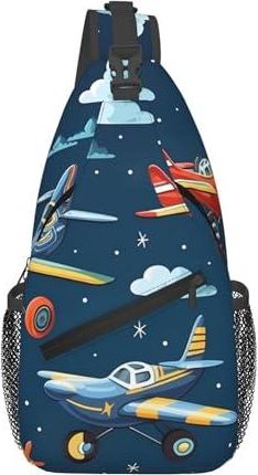 Generic Sacoche Tactique Avion mignon de dessin anim&eacute; Aiaft Polyester Sacs Poitrine L&eacute;ger Sac &agrave; Dos De Voyage pour Voyage Cyclisme Randonn&eacute;e