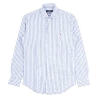 Polo Ralph Lauren Homme, Chemises, Bleu, Taille: L Custom Slim Fit Striped Oxford Shirt