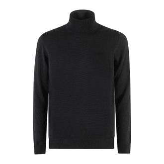 Roberto Collina Homme, Pulls, Noir, Taille: S Pull Chic Dolcevita