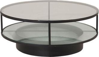 ebuy24 Falsterbo Couchtisch mit Ablage Ø100 cm Glas