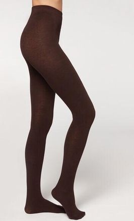 Calzedonia Blickdichte Strumpfhose Matt Mit Kaschmir Und Modal Braun