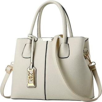 Generic Sac à bandoulière en cuir synthétique pour femme Sac à main simple grande capacité Sac à bandoulière pour femme, blanc