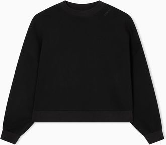 A|X Armani Exchange Womens Cuffed Sleeve Logo Lettering Relaxed fit, Sweatshirt, Black, M