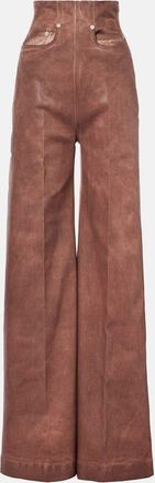 Rick Owens High-Rise Wide-Leg Jeans Dirt Cooper