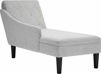 vidaXL Chaiselongue mit Kissen und Rechter Armlehne Wolkengrau Stoff Vidaxl 911011
