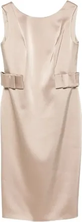 Fely Campo Bow-embellishment Midi Dress