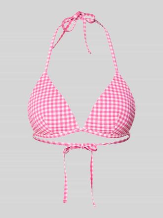 Jake*s Casual Bikini-Oberteil mit Vichy-Karo und Schn&uuml;rung