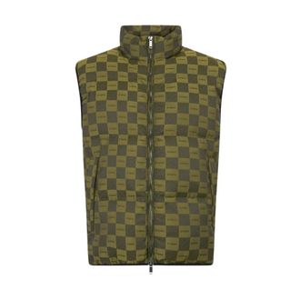 Iceberg Gilet aus Nylon mit Jacquard-Struktur und Logo-Detail - - Jackets - Herren - Gr&uuml;n - XL