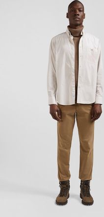 Eden Park Chemise Ray&eacute;e En Coton Beige Coupe Regular Jacquard