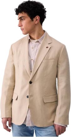 Liu Jo Homme, Vestes, Beige, Taille: 3XL Linen Blazer