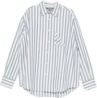 Jacquemus La Chemise Voilier Vertical-stripe Logo-embroidered Shirt