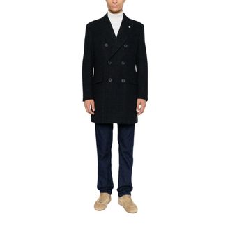 Manuel Ritz Doppelreihiger Karomantel - - Coats - Herren - Grau - 2XL
