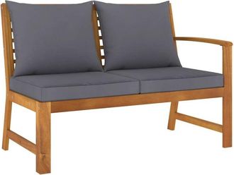 vidaXL Vidaxl - Banc de jardin 114,5 cm avec coussin gris fonc&eacute; Bois dacacia