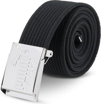 Puma Workwear Ceinture Homme Noire - Ajustable en Continu - Sans Trou - Avec Boucle &agrave; Clip - Robuste & R&eacute;sistante - Longueur : 135 cm, R&eacute;glable &agrave; Volont&eacute; -
