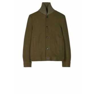 Paul Smith Homme, Vestes, Vert, Taille: 2XL Veste Tricotée avec Col Montant