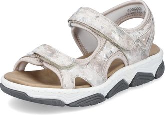 Rieker Damen Sandaletten 69066, Frauen Sandalen,Freizeitschuhe,Sommersandalen,bequem,flach,Sommerschuhe,offene,Schuhe,beige (60),40 EU / 6.5 UK