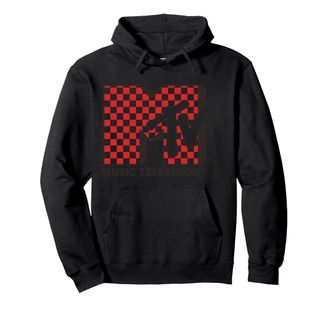 Giesswein Logo mit rotem Karomuster Pullover Hoodie