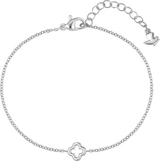 Glanzst&uuml;cke M&uuml;nchen Armband - Edelstahl Armband Kleeblatt - Gr. ONESIZE - in Silber - f&uuml;r Damen