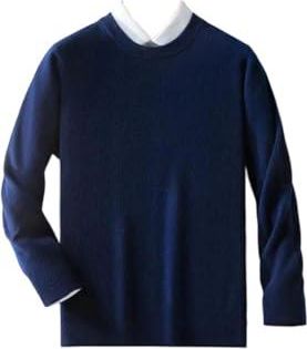 Generic Pull dhiver en laine solide &agrave; col rond pour homme, 1002, XXL