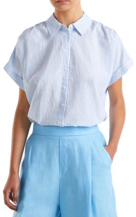 Benetton Damen Camicia 5ql3dq08m Hemd, blau, X-Small