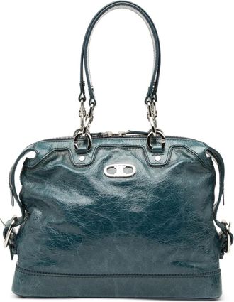 Celine sac porté épaule à motif Macadam (2008) - Bleu