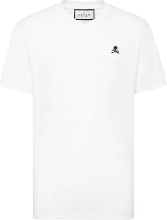 Philipp Plein t-shirt à broderie tête de mort - Blanc