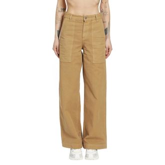 Moncler Leather Logo Cotton Trousers