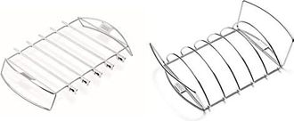Weber 6606 Schaschlik Set, Kebab-Set, Edelstahl & 6469 Original Rib and Roast Holder