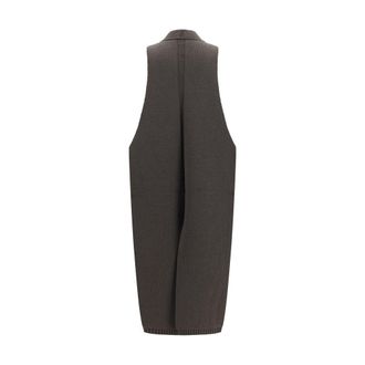 Rick Owens Womens Gray Wool Oves Aries Sleeveless Jacket Clothing