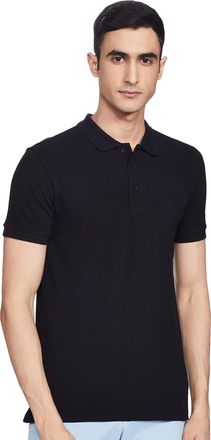 Benetton Herren Maglia Polo M/M 3wg9u301z Polohemd, Schwarz, XL