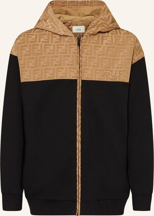 Fendi Sweatjacke Im Materialmix schwarz
