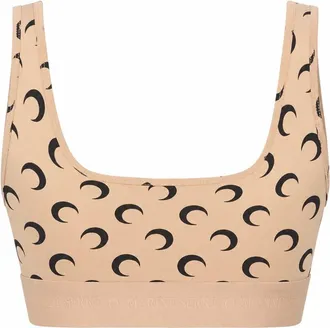 Marine Serre Moon Bra Top - Beige